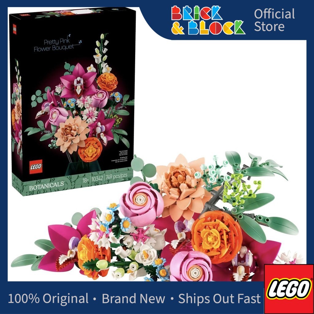 LEGO 10342 Pretty Pink Flower Bouquet | LEGO Botanical Collection ...