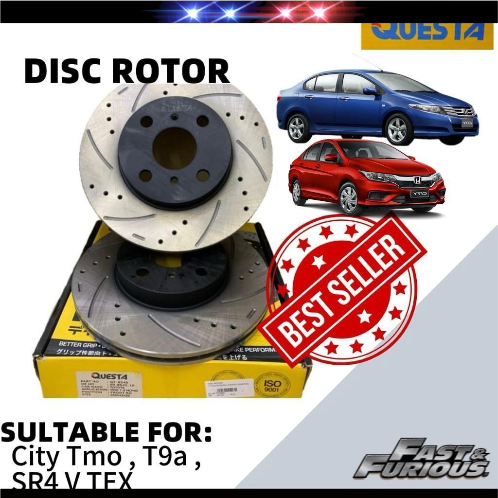 Honda City Tmo , T9a , SR4 V TEX Front Disc Rotor Set (2pcs) (QUESTA ...