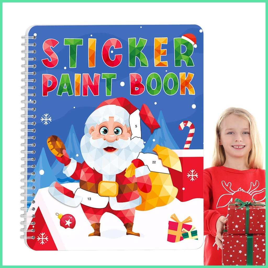 Sticker Art Books For Kids Christmas Theme Stickers And Drawing Toy For ...