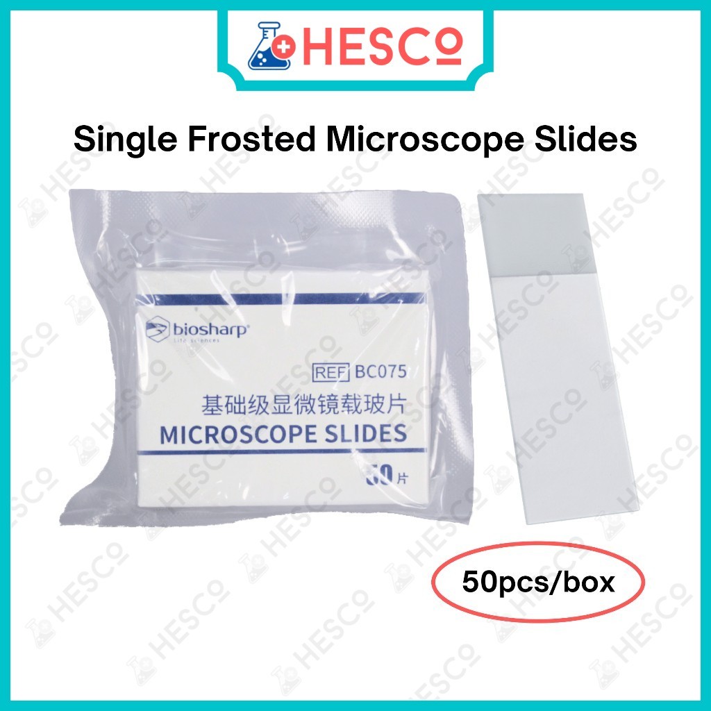 Single Frosted Microscope Slides 50pc Slaid Mikroskop – 25x75mm Biosharp BC075 Ground Edges 90 ...