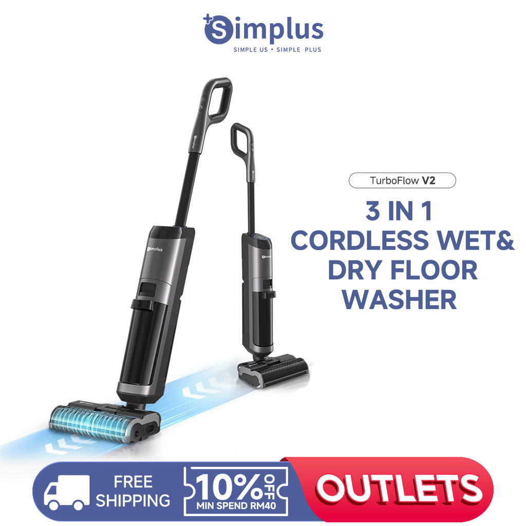 Simplus Lightweight Wet & Dry Vacuum Cordless Handheld Floor Washer (2 ...
