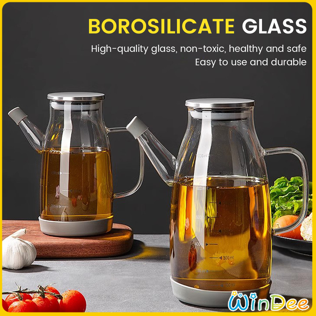 Glass Oil Bottle Cooking Oil Vinegar Soy Sauce Bottle Leakproof Condiment Container 600/800 ...