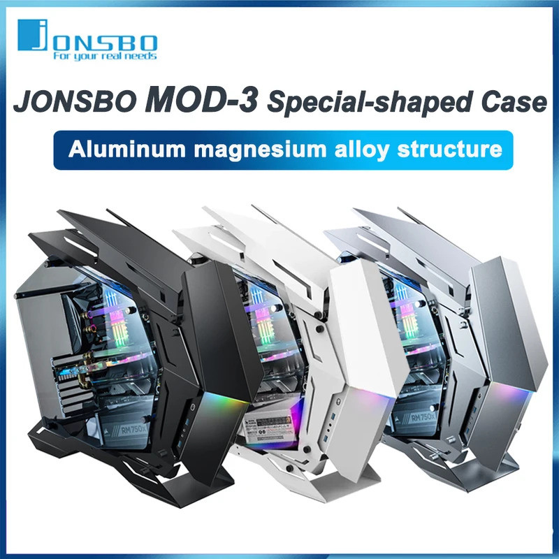 JONSBO MOD-3 Special-shaped Case All Aluminum Tempered Glass E-sports ...