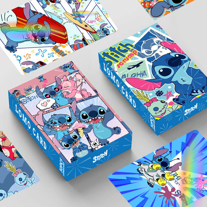 30pcs Manhwa Stitch Pokemon Sanrio Character Hologram Laser Lomo Cards ...