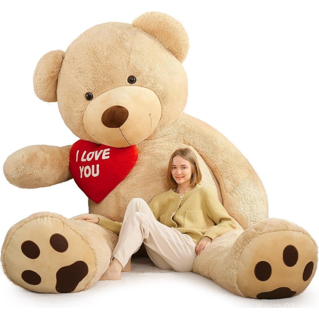 Teddy Jumbo Gergasi Hati Merah 10 kaki, Teddy Bear Besar Boneka ...