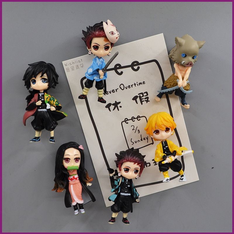 HT2 Demon Slayer Fridge Magnet 3D Decoration Anime Refrigerator Magnets ...