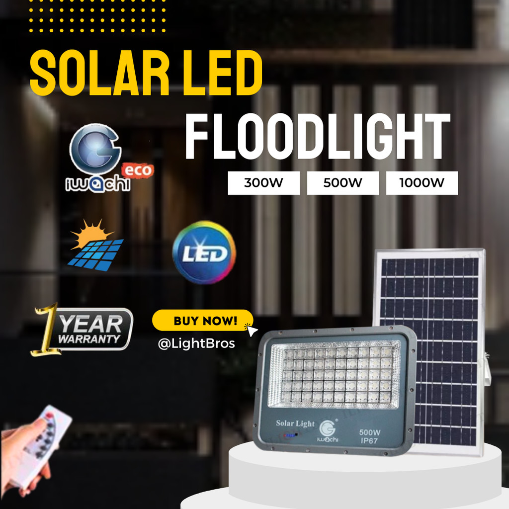 IWACHI 300W/500W/1000W SOLAR LED FLOODLIGHT | Shopee Malaysia