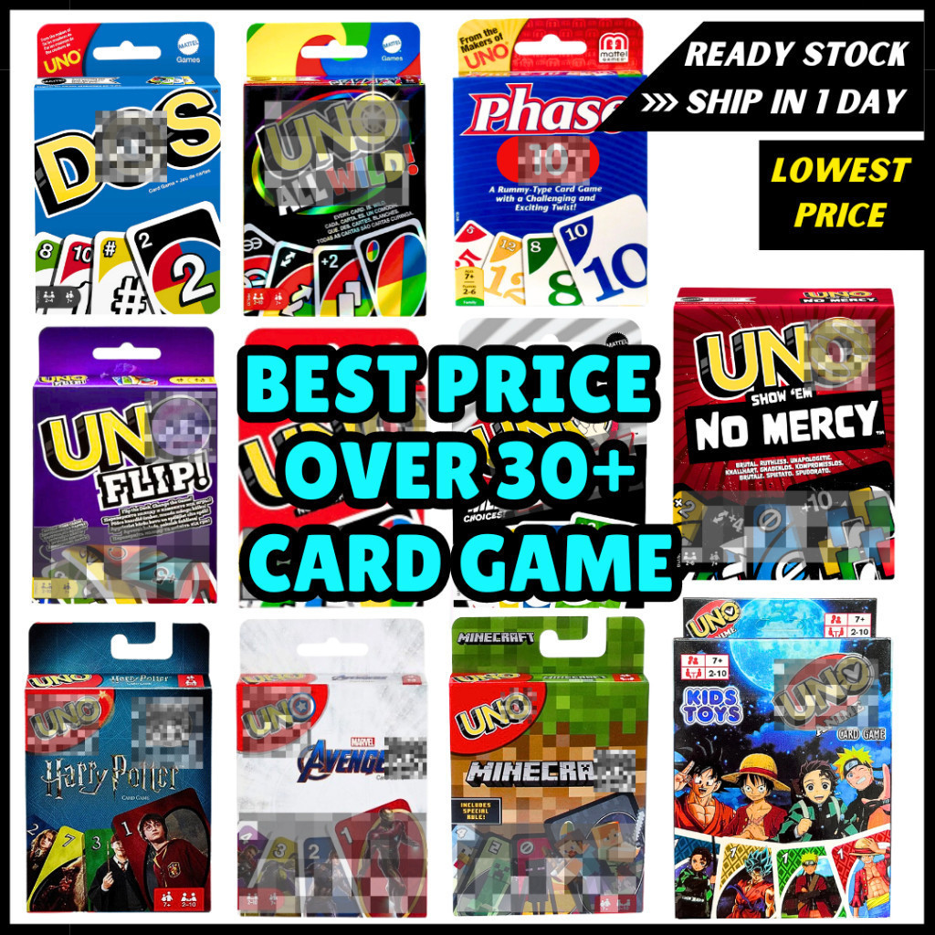 Uno Card Series Combo Card Game Kids Toys Kad ft Uno No Mercy Flip Wild ...
