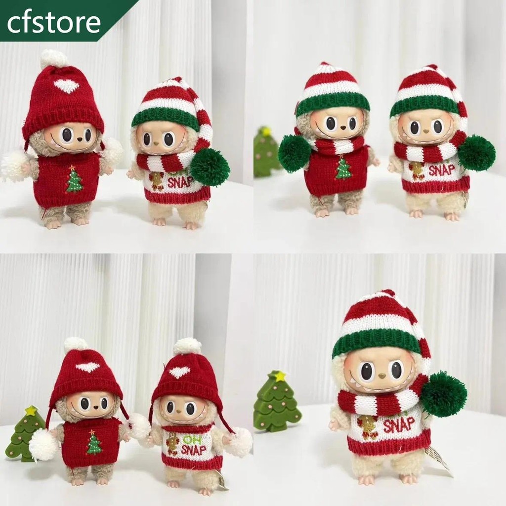 Christmas Sweater 17cm labubu Outfit Accessories Gingerbread Man ...