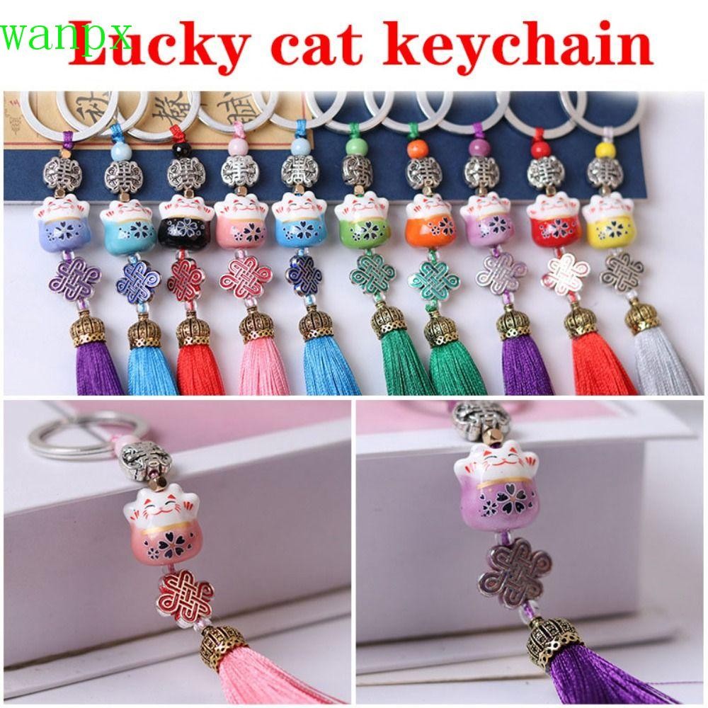 WANPX Lucky Cat Keychain Cartoon Cartoon Cute Bag Charm Key Ring Animal ...