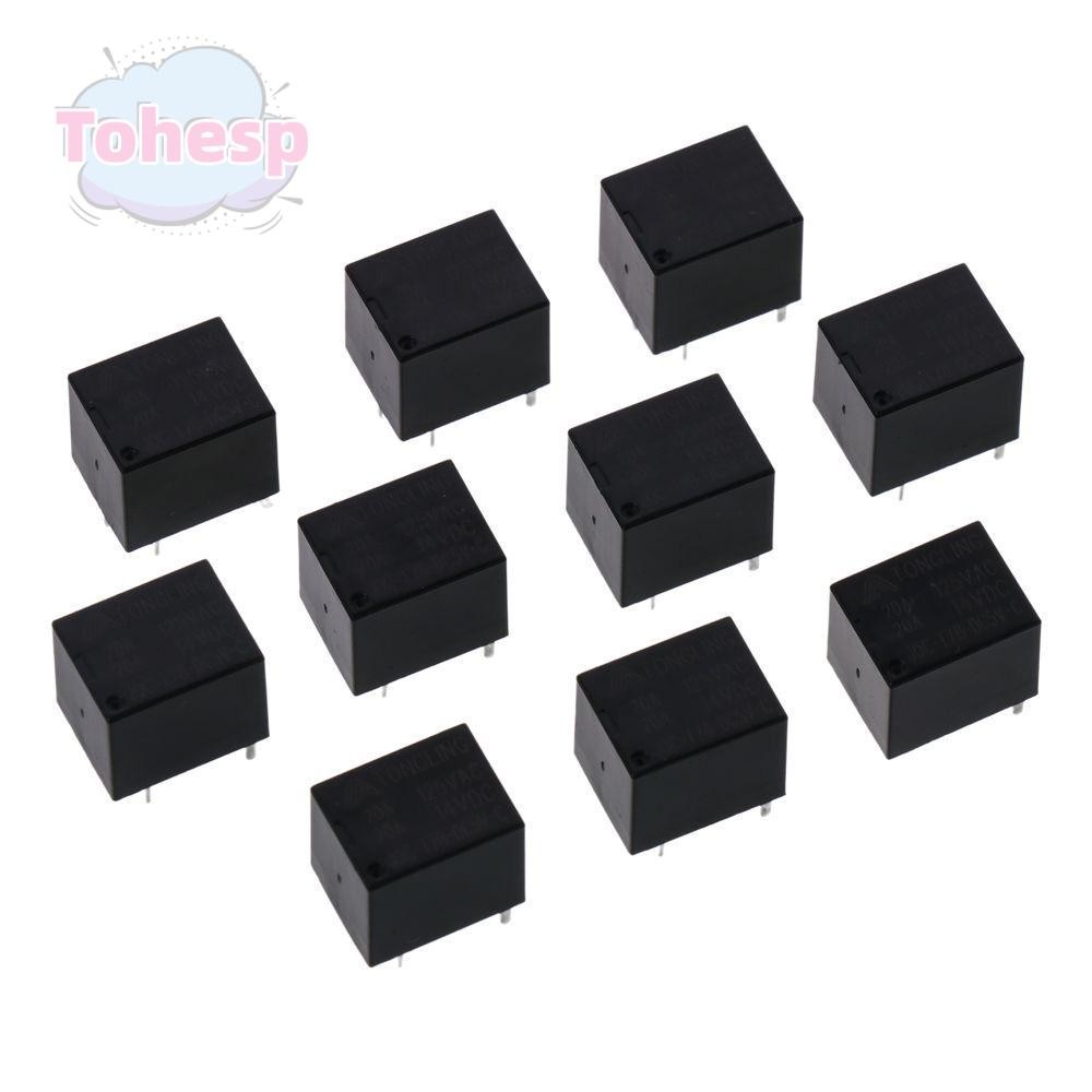 TOHESP 10pcs Power Relay, Black JQC-T78-DC05V-C Electromagnetic Power ...