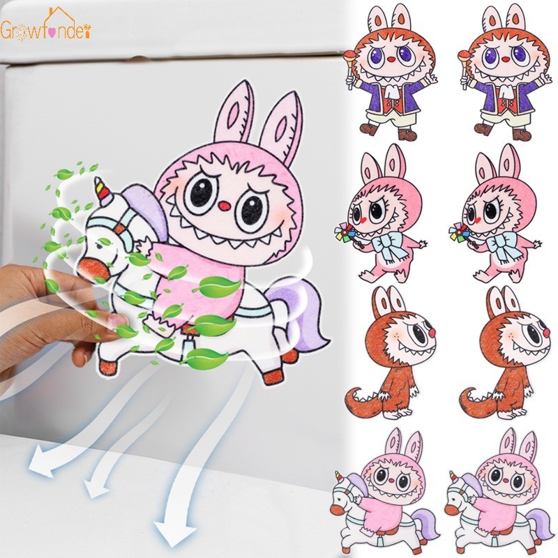 Cute Labubu Self-adhesive Toilet Deodorant Stickers Cartoon Closet Odor ...