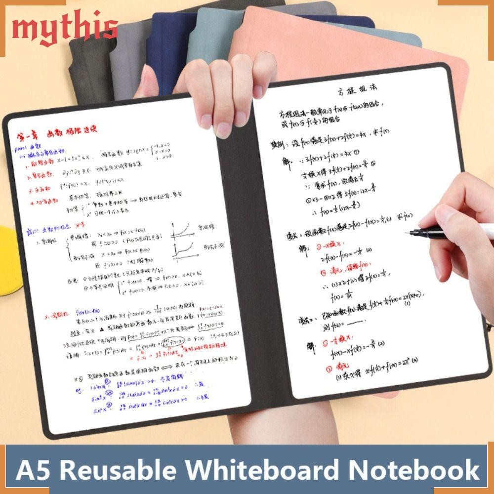 [MYTHIS] A5 Whiteboard Notebook, With Erasing Cloth With Whiteboard Pen ...