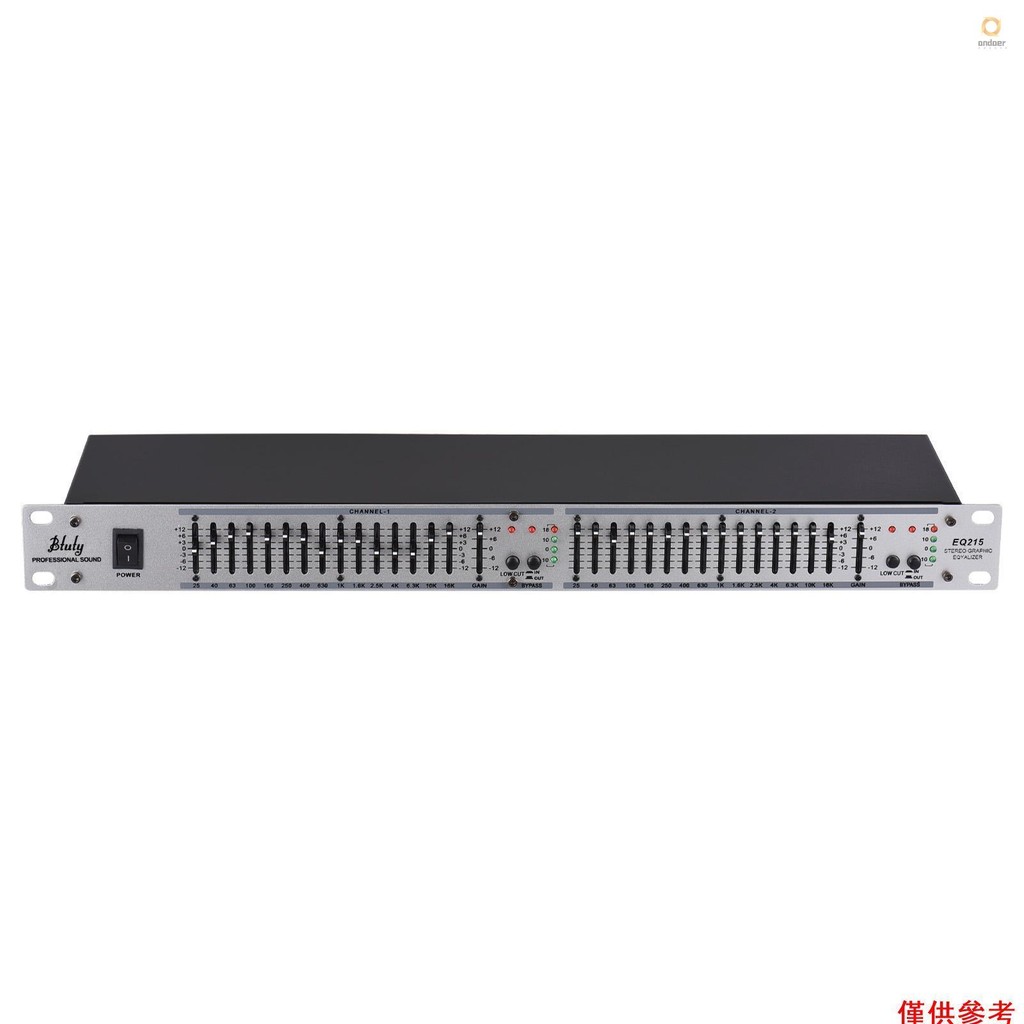 Ado)Btuty EQ-215 Dual Channel 15-Band Equalizer 1U Rack Mount 2-channel Stereo Graphic Equalizer ...