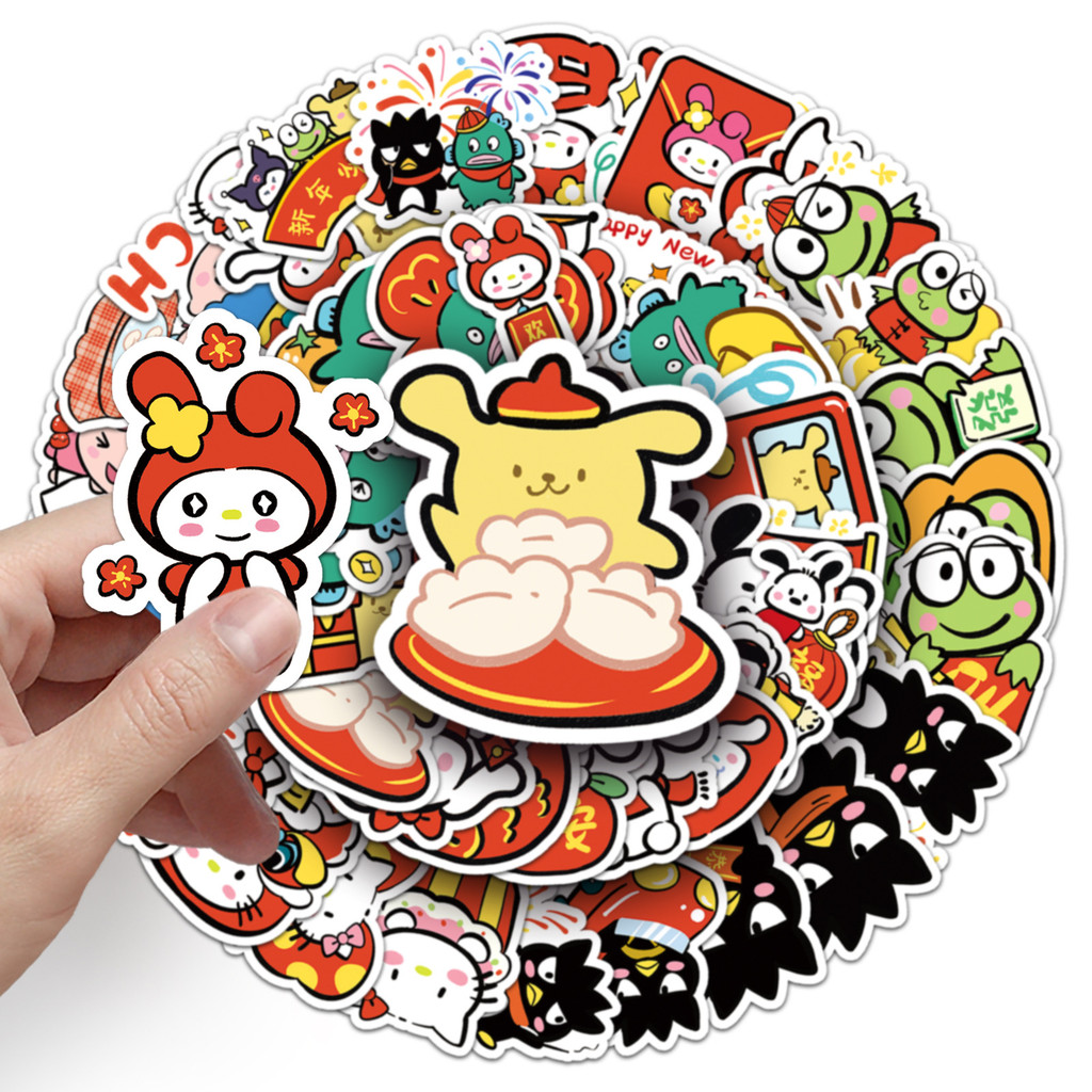 50pcs Hand-Painted Sanrio Pudding Dog Cool Penguin Luggage Stickers ...