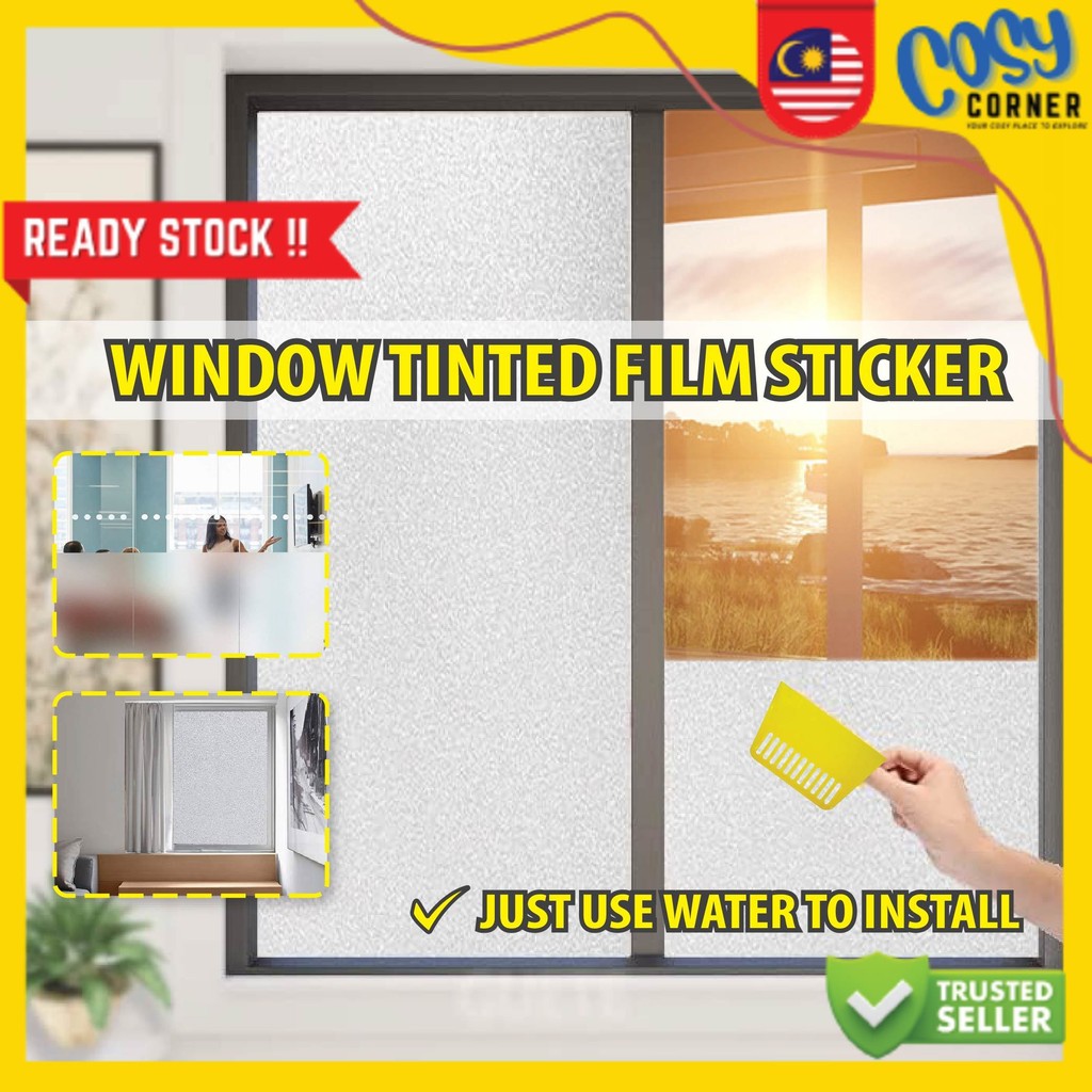 🇲🇾 45cm-120cm Privacy Tinted Film Sticker Matte Glass Window Sticker ...