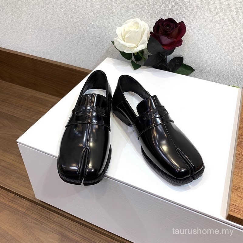 Split-toed Shoes Genuine Leather Two-Wearing Hoof Small Leather Shoes ...