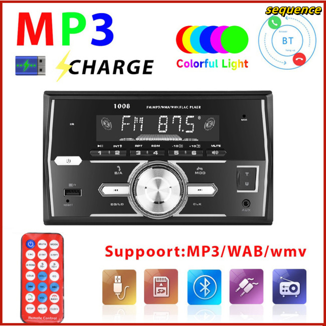 Se Dual Din Car Mp3 Player Bluetooth-compatible Hands Free ISO ...
