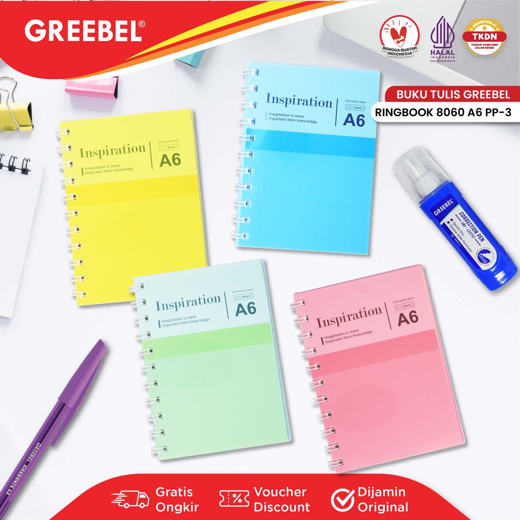 Greebel Notebook A6 Aesthetic Diary Book / Ringbook 8060 A6 PP-3 / Note ...