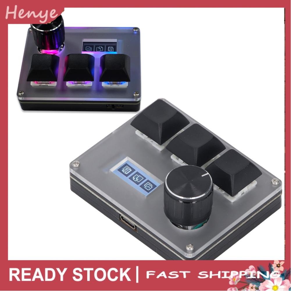 Henye Custom Keyboard RGB Light Effect 5V 1A 3 Keys Small Keypad for ...