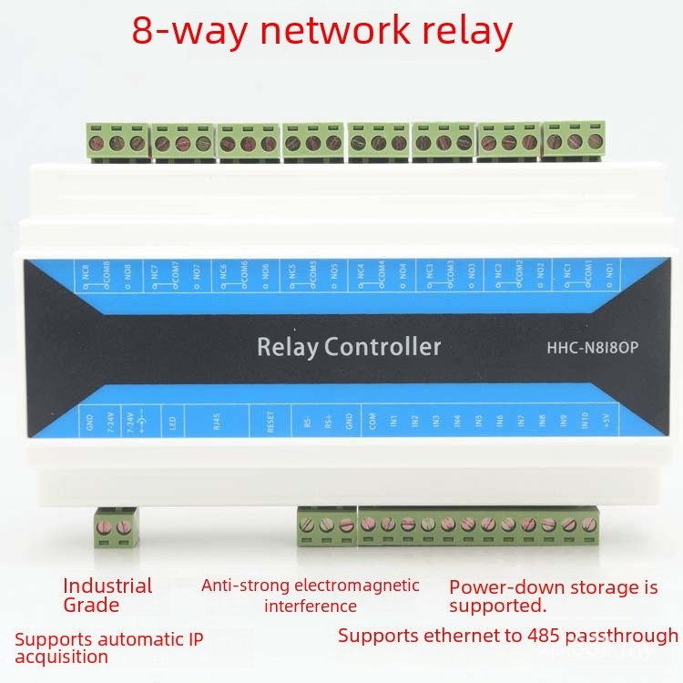 Relay laman web 8-saluran secara automatik memperoleh suis Ethernet IP ...