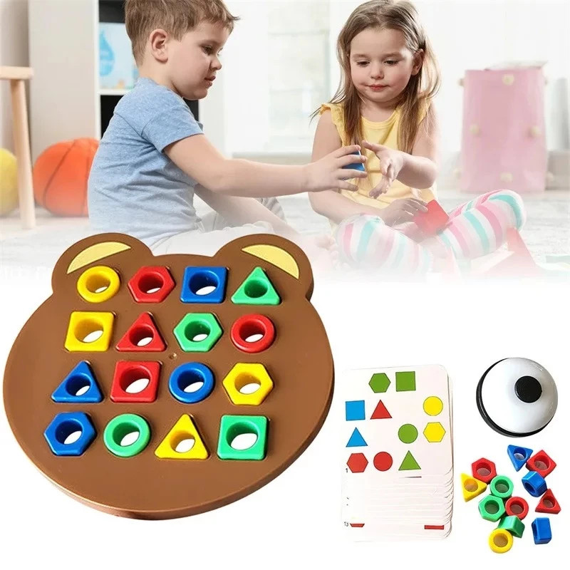 Children Shape Matching Toy Montessori Geometry Puzzle Game Kids ...