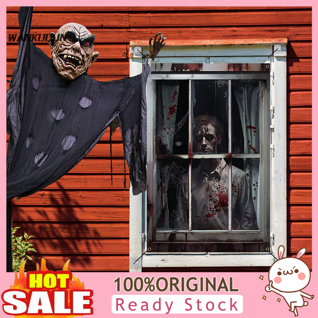 [Ready stock] Ghostly Window Decorations Spooky Female Ghost Window ...