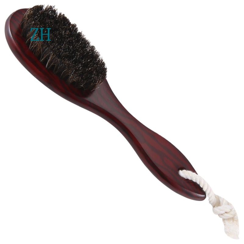 Horse Hair Wave Hair Beard Brush Hair Comb Wooden Handle Large Curved ...