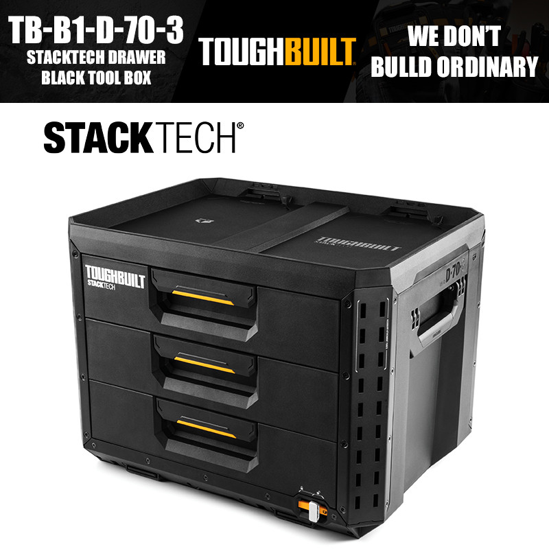 ToughBuilt TB-B1-D-70-3 STACKTECH Drawer Black Tool Box Tools Packaging ...