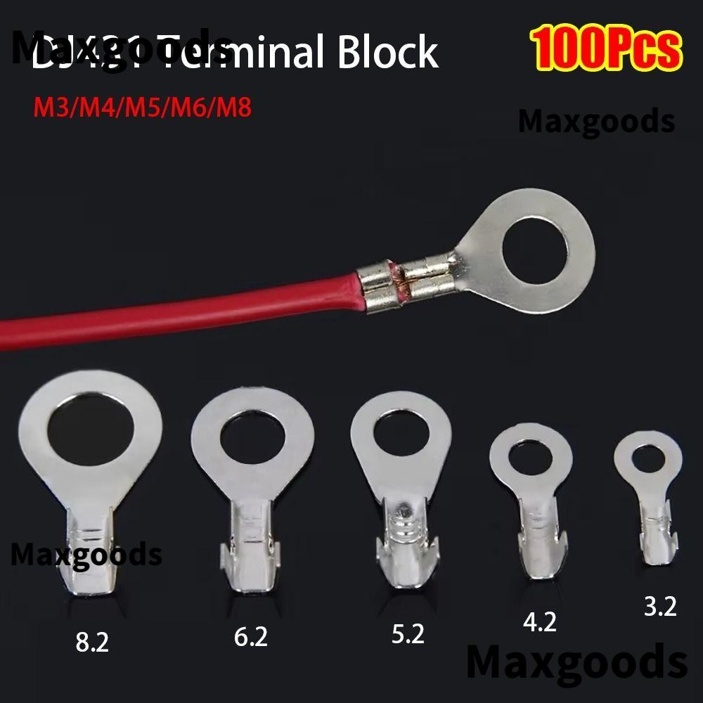 MAX 100Pcs Ring Lugs, M3/M4/M5/M6/M8 Ring Eyes DJ431 Terminal Block ...