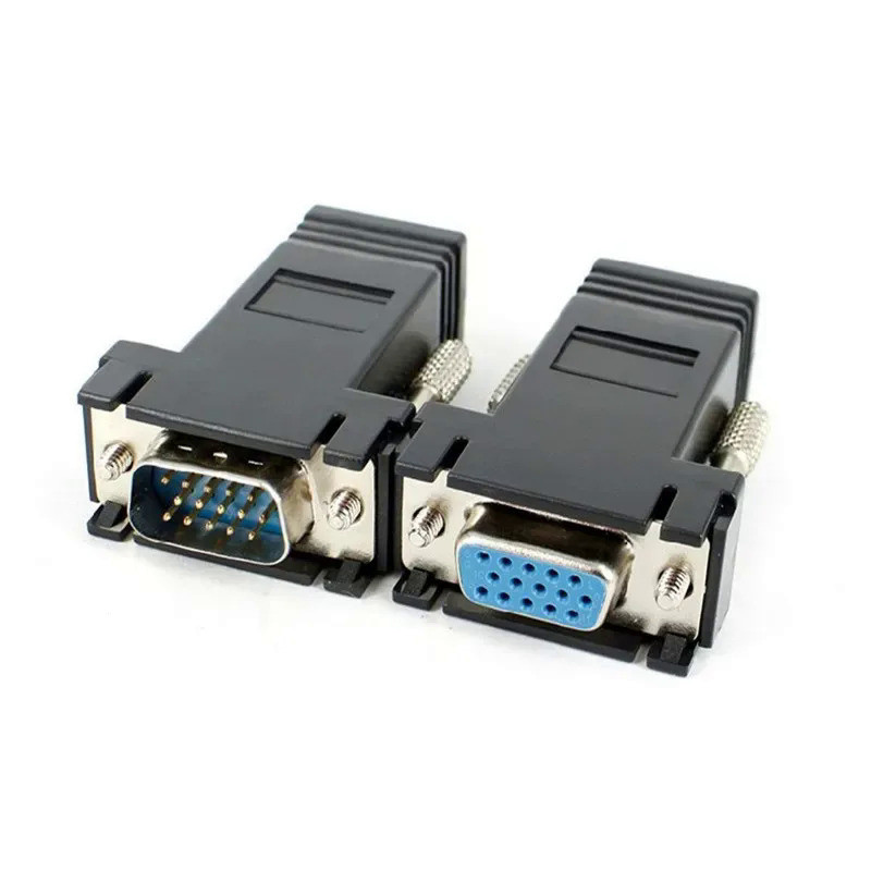 RJ45 to VGA Extender Adapter, Female/Male LAN Cat5/Cat5e/Cat6 Ethernet ...