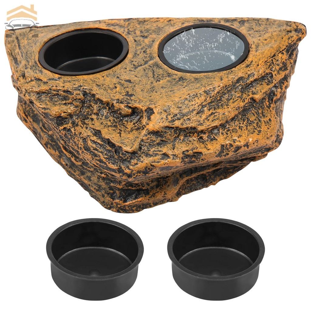 Reptile Magnetic Feeder Ledge Plastic Reptile Food Water Dish Double ...