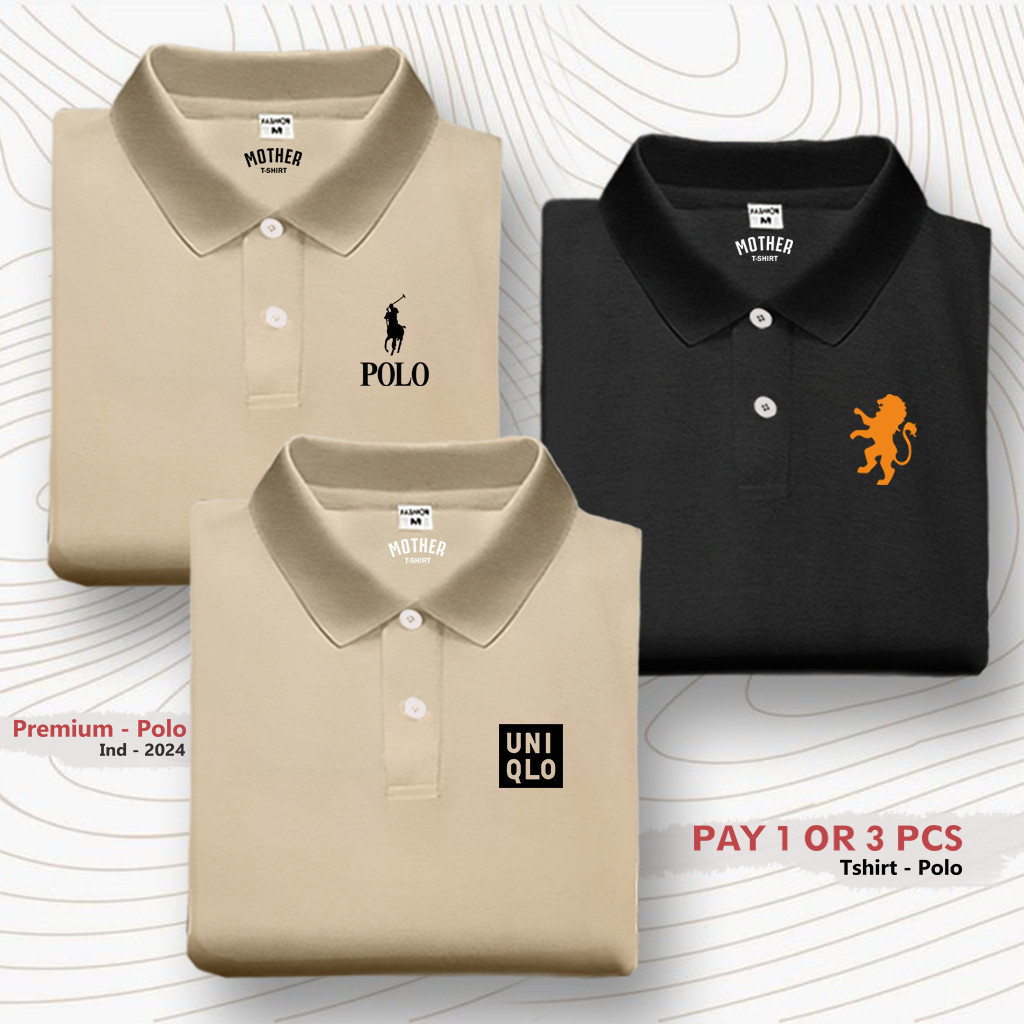 BUY 1 GET 3 Wangki Logo Collar Polo T-Shirts | LION | POLO | UNIQLO ...