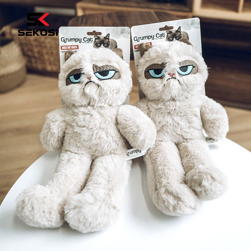 Sk Cute Unhappy Cat Plush Toy Kitten Doll Stinky Cat Doll Press to Ring ...