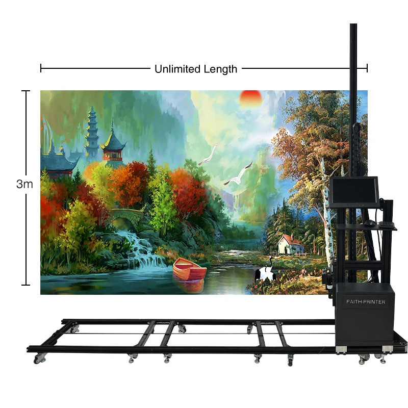 3D 5D Portable Wall Printer Machine CMYKW UV Vertical Direct to Wall ...
