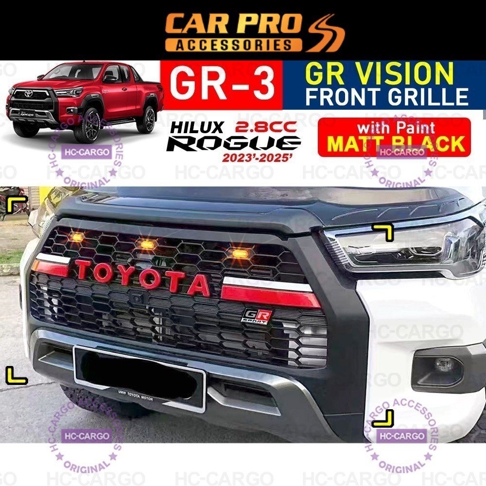 Toyota Hilux Rogue GR-3 Front Grille 2023 - 2025 | GR Vision LED Grill ...