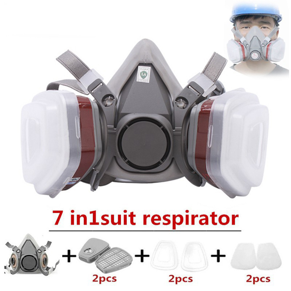 6200 7 In 1 Gas Mask Half Face Safety Respirator Mask Filter Cotton ...