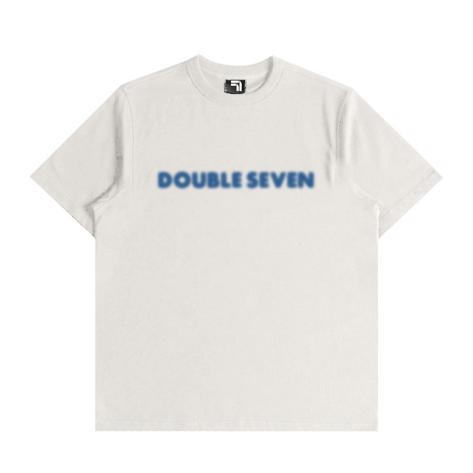 Double 7 Blurred Core Logo Tee (Oatmeal Grey) | Shopee Malaysia