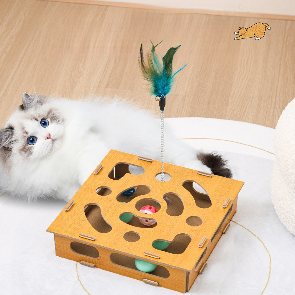 Cat Toy Self-Entertainment Boredom Relief Puzzle Game Box Bell Maze Box ...