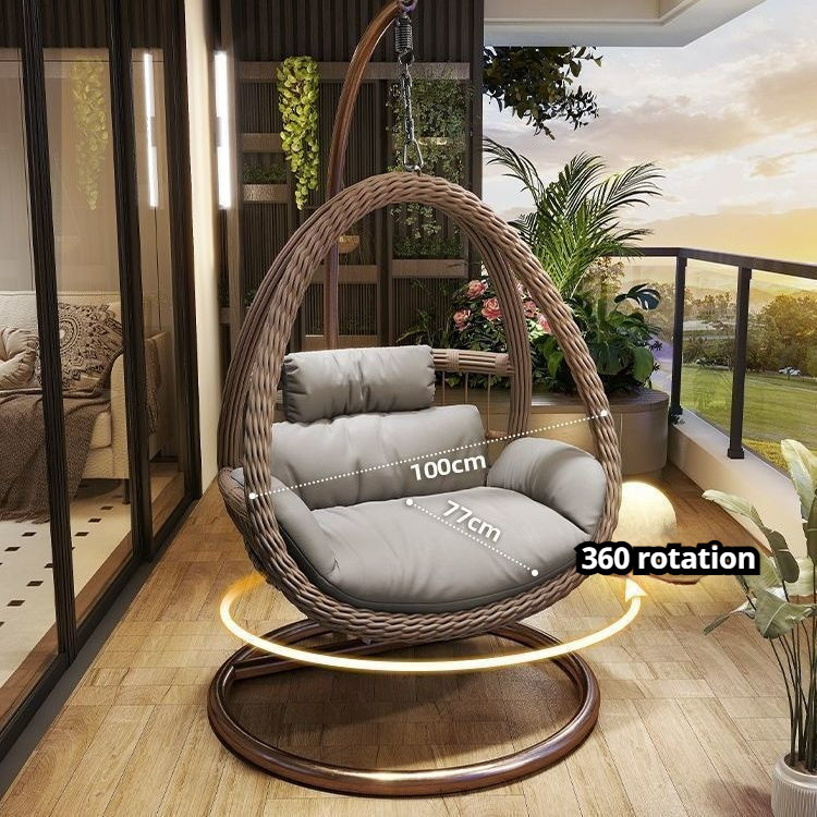Outdoor Hanging Basket Rattan Chair Swing Bird's Nest Hanging Chair ...