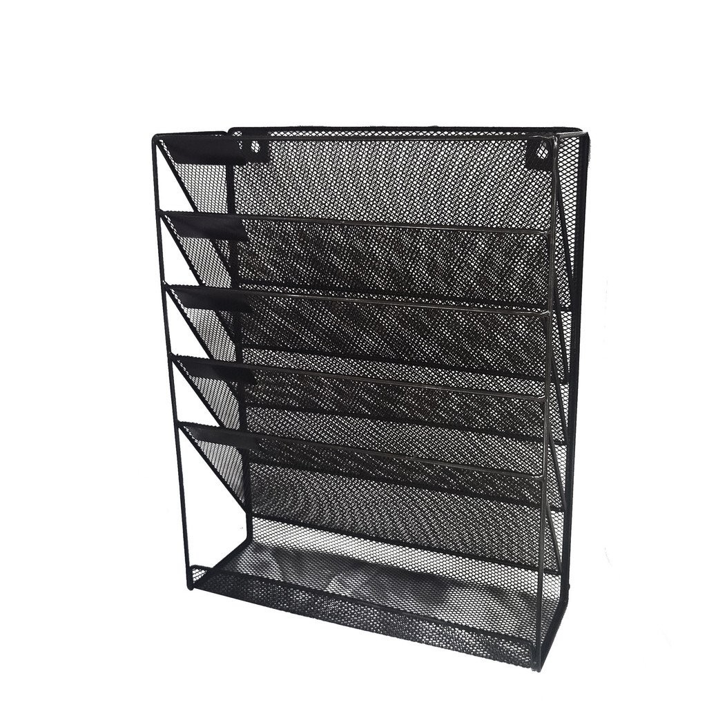 Rak Fail Grid Rak Penyimpanan Fail Desktop Seni Besi Logam 5 Lapisan ...