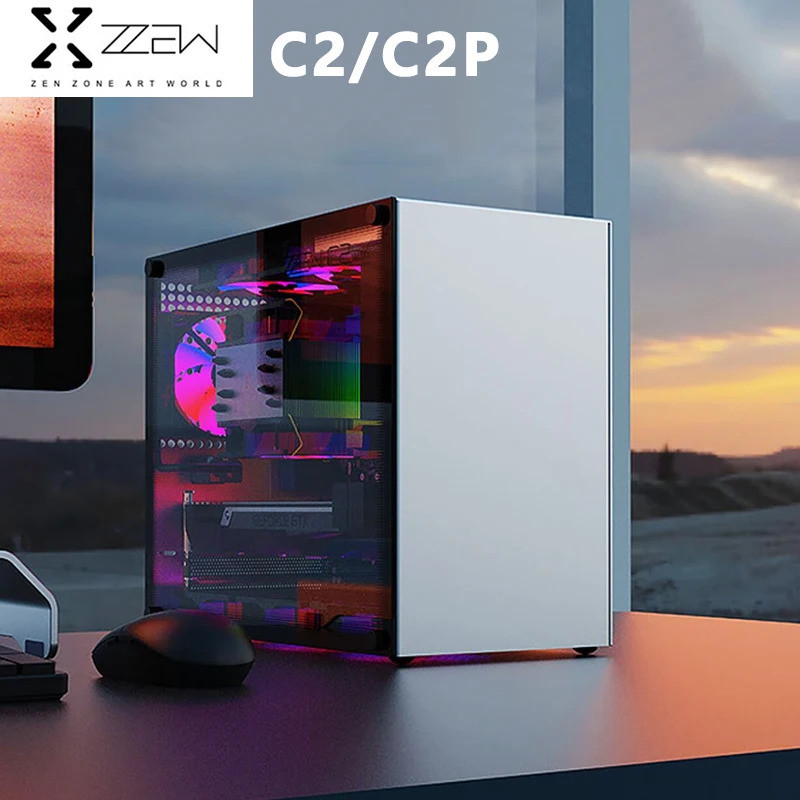 ZZAW C2 C2P M-ATX Computer Case Side Transparent MINI-ITX All Aluminum Desktop Office Small ...