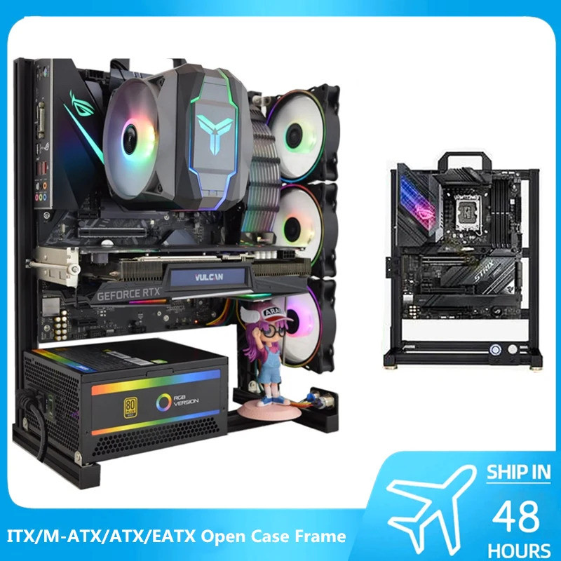 MOD ATX Open PC Case Frame For ITX MATX EATX Gamers Cabinet Aluminum ...