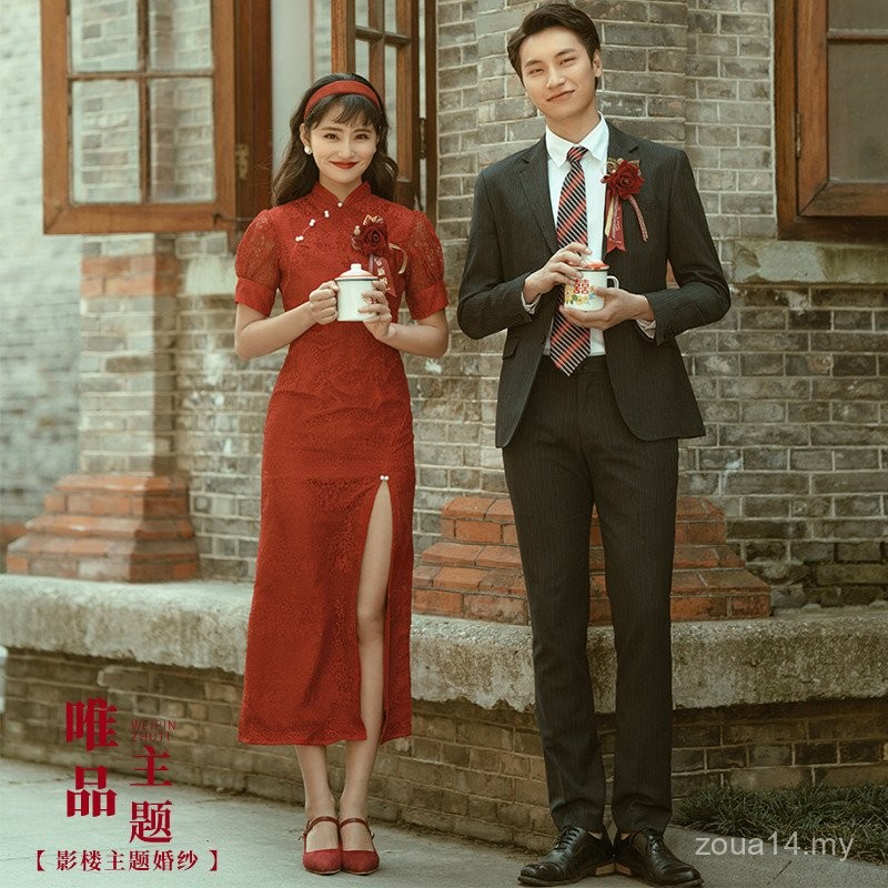 Studio Foto Tema Fotografi Pasangan Pakaian Retro Cinta Ibu Bapa Gaya Cina Klasik Foto ...