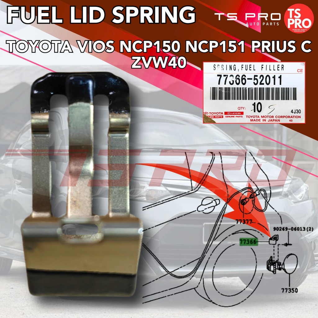 Toyota Vios NCP150 NCP151 Prius C ZVW40 Genuine Fuel Lid Spring 77366 ...
