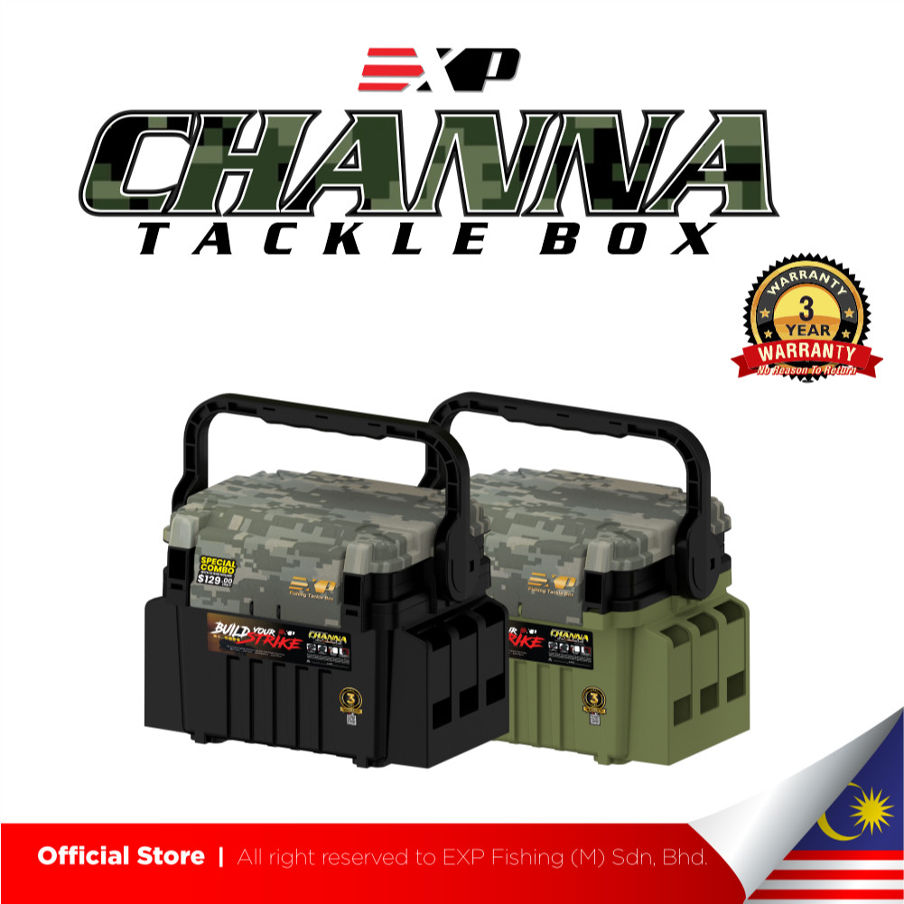 EXP CHANNA TACKLE BOX COMBO SET(SMALL) Multifunction Tackle Box With ...