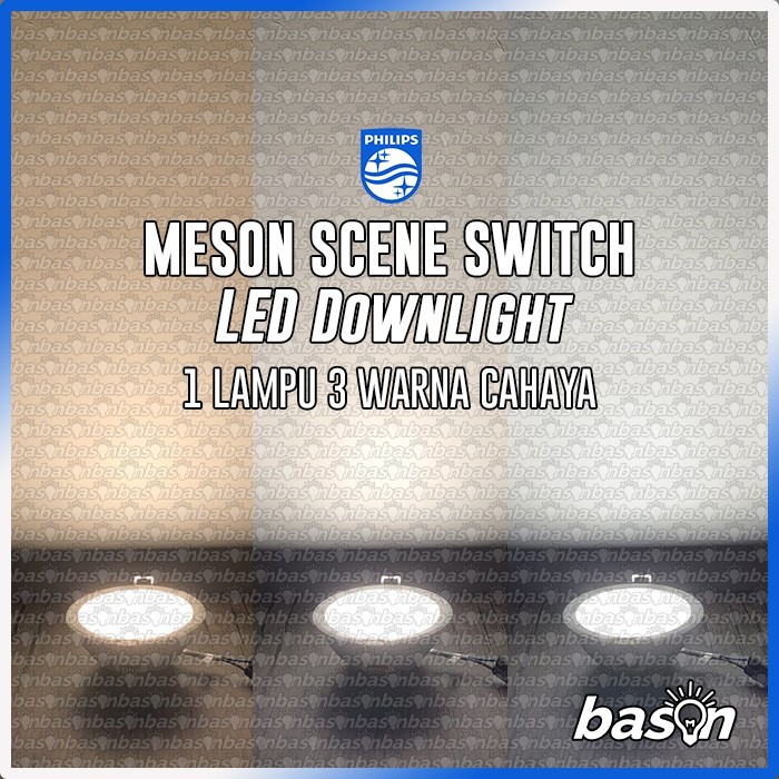 Philips Meson Scene Switch LED Downlight - 1 lamp 3 Colors - 9W 4 inch ...