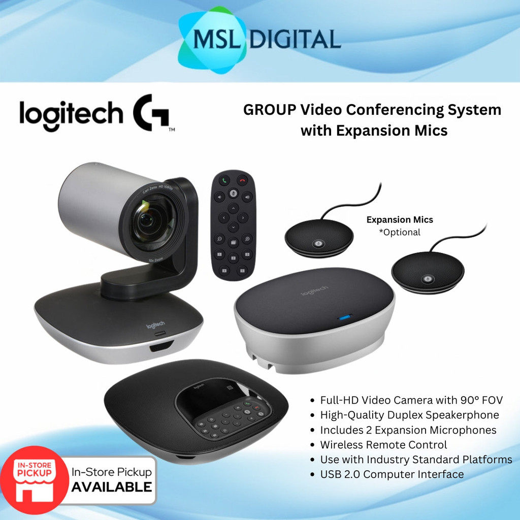 Logitech GROUP Video Conferencing System with Expansion Mics | Shopee ...