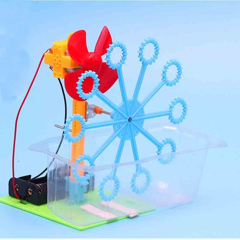 Technology small production small invention self-made hand-crank bubble ...