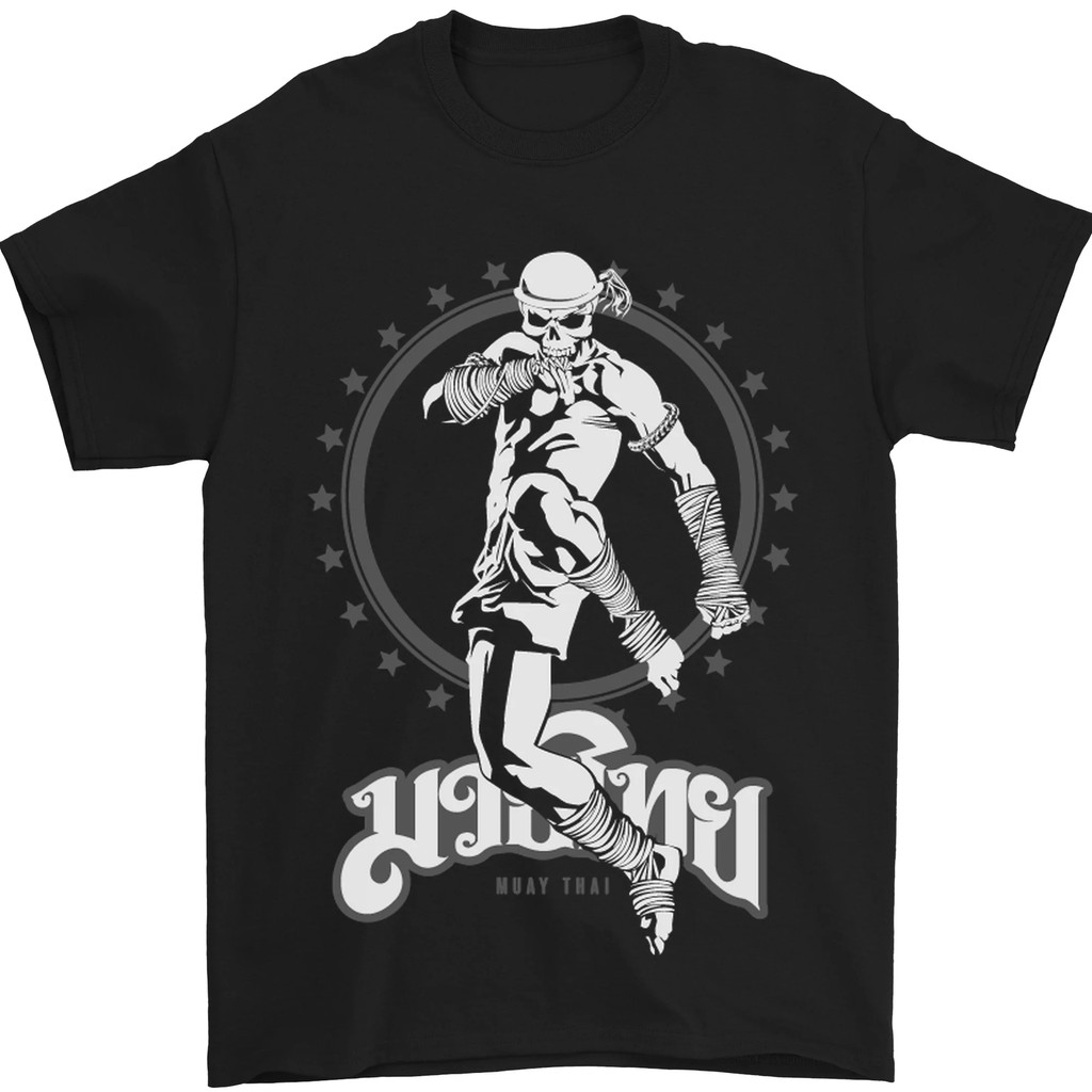 Muay Thai Skeleton Mma Mixed Martial Arts Mens 100% Cotton | Shopee ...